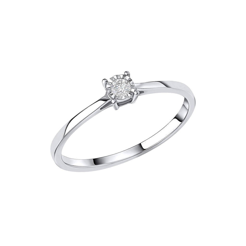 Mini Diamond Solitaire Ring by Elements Gold